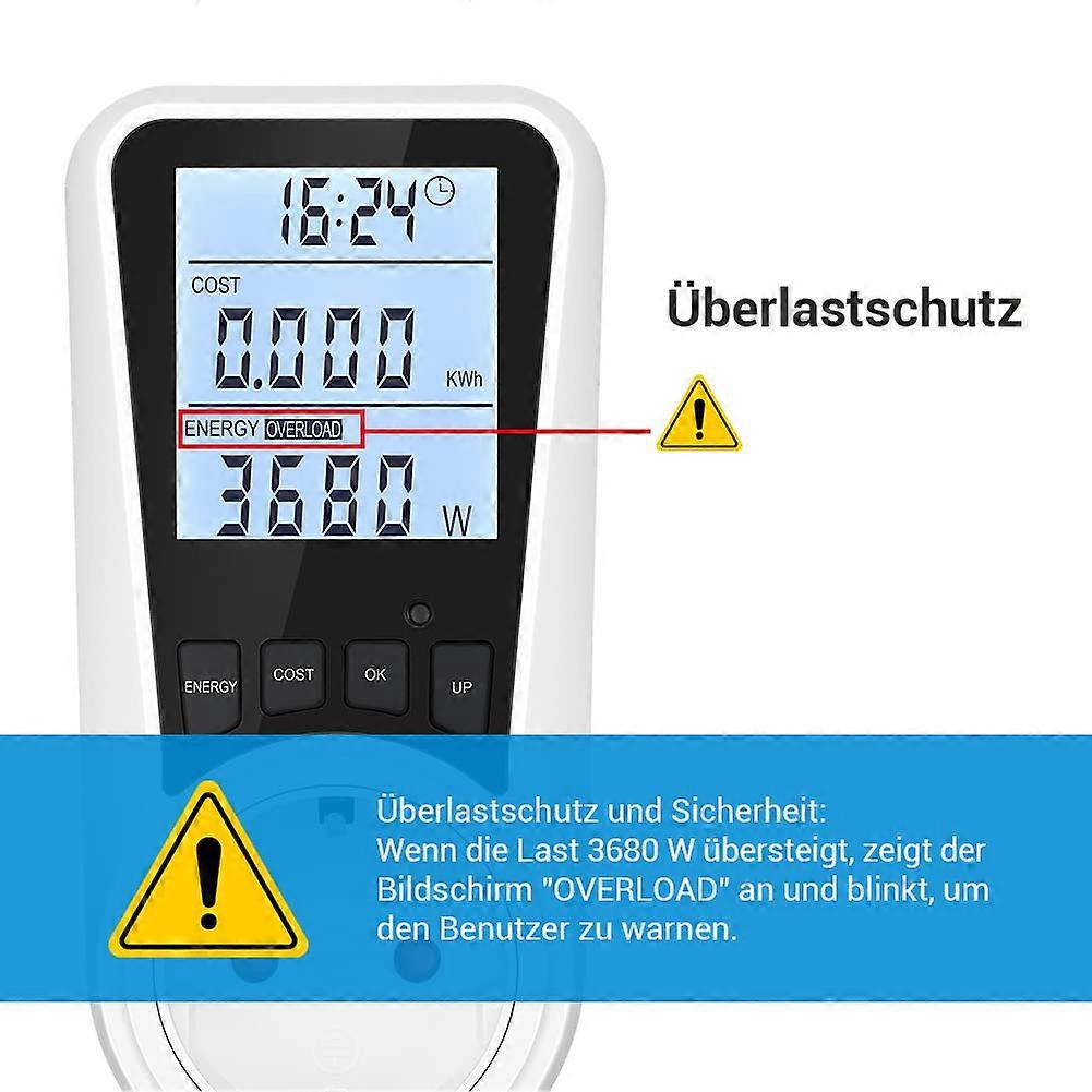 Socket power meter, dual rate electricity meter, energy consumption ...