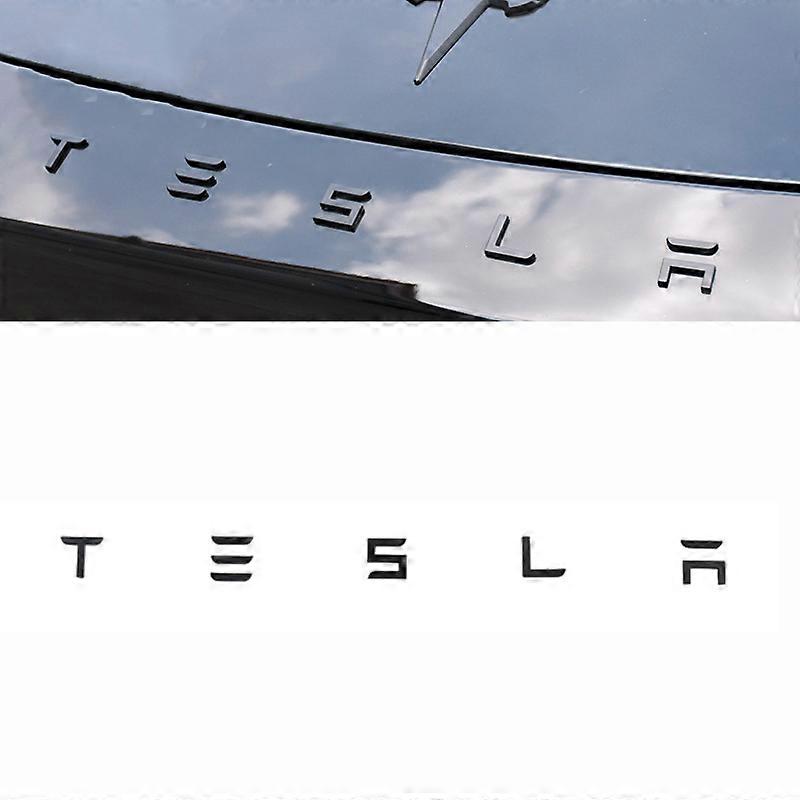 ABS Car Front Hood Emblem Sticker Decoration for Tesla Letters Model 3 ...