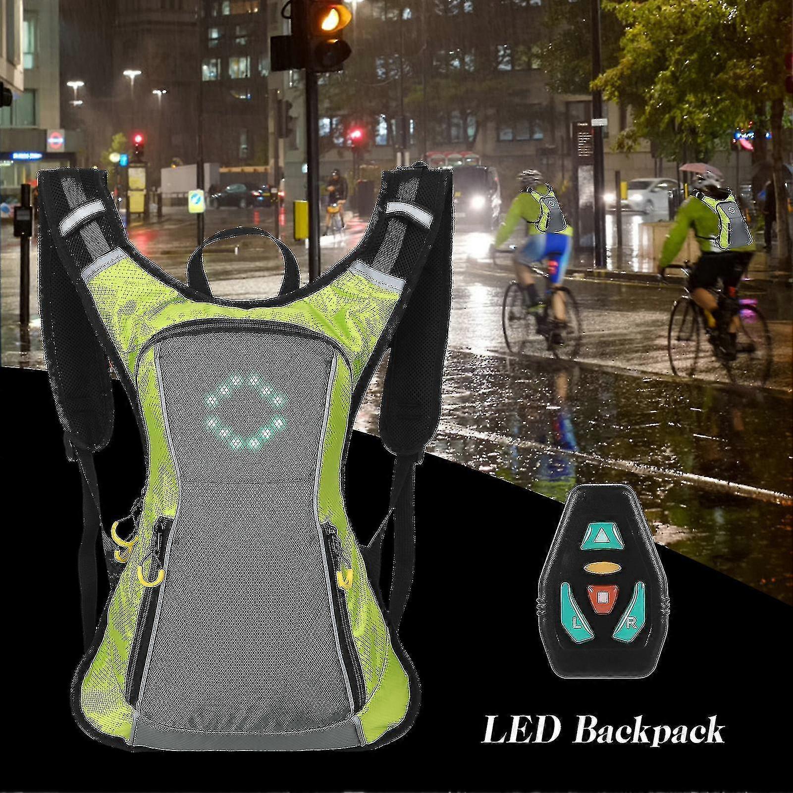 LED Turn Signal Backpack IPX5 Waterproof Reflective Backpack with ...