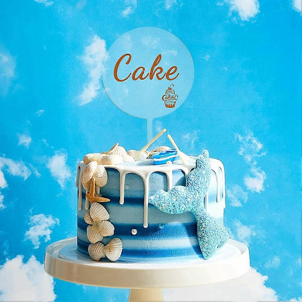 Acrylic Cake Topper Round Cupcake Topper Blank Cake Topper Stick,DIY ...