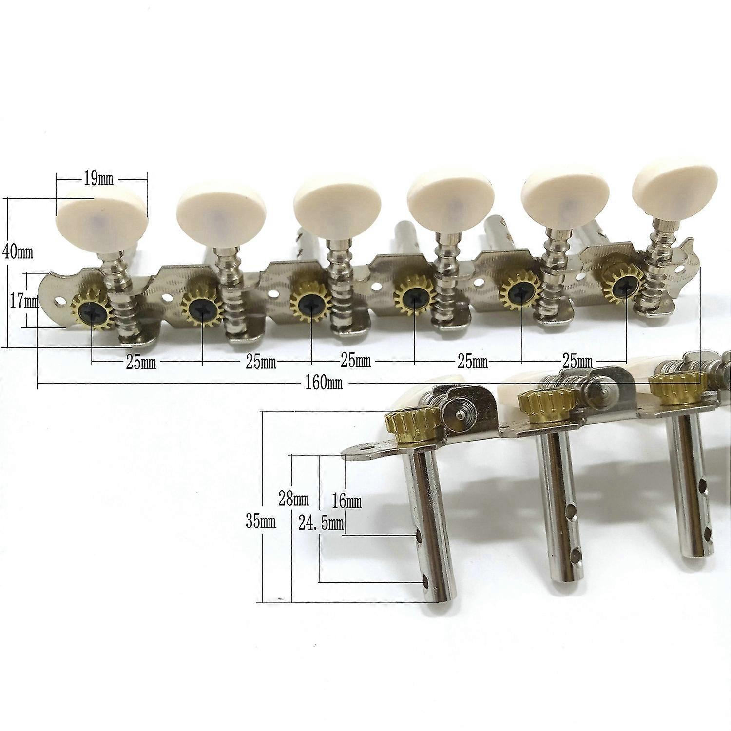 12 Strings Acoustic Guitar Tuning Pegs Chrome Plated Machine Heads 6L ...