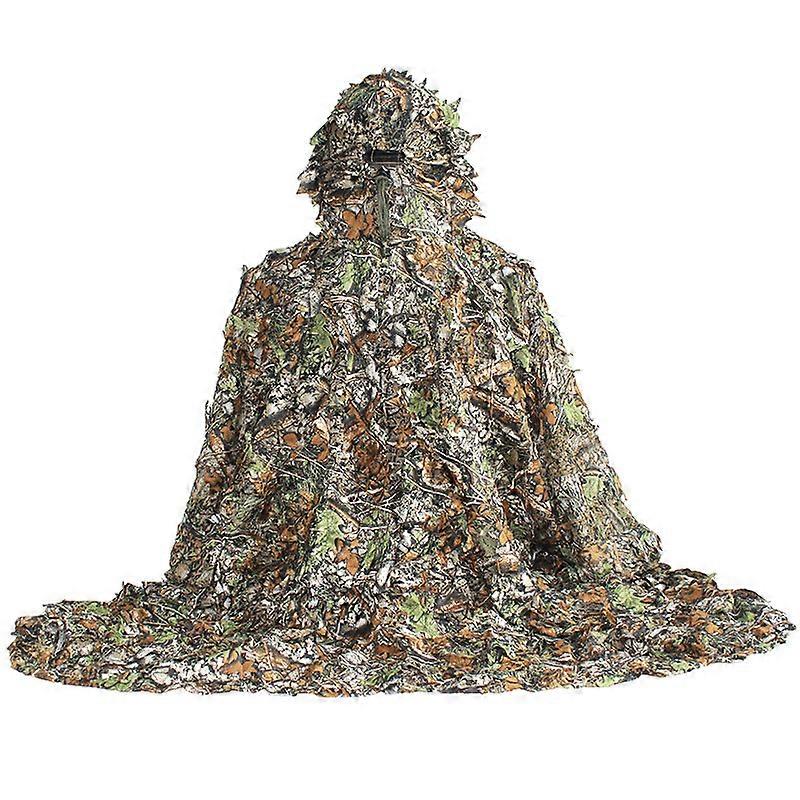 Tactical Gear 3D Leaves Camouflage Woodland Poncho Cloak Ghillie Suits Outdoor Clothing for ...