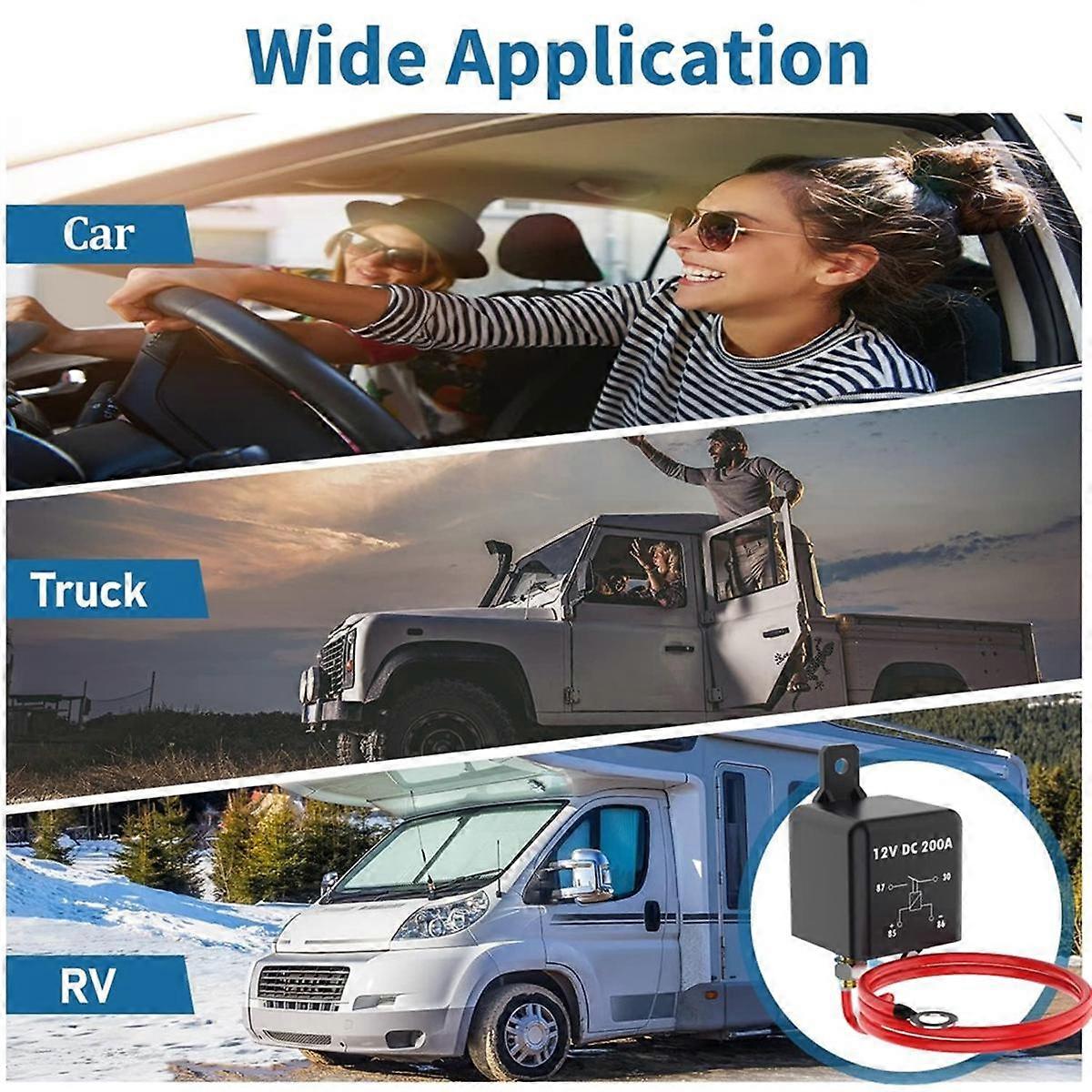 Remote Battery Disconnect Switch 200A 12V Top Post Negative Battery ...