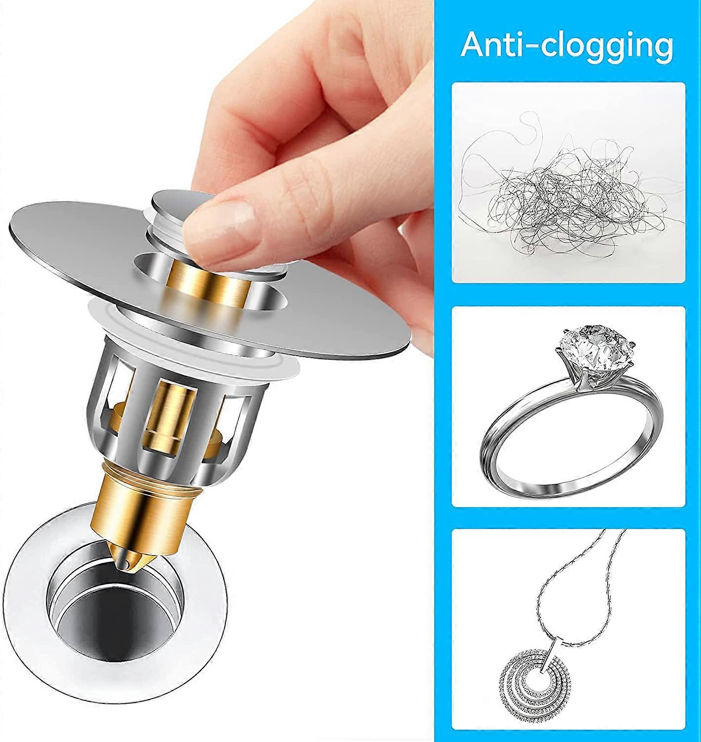 Universal Basin Stopper Bathtub Stopper Anti-Clog Strainer Pop-up Sink ...