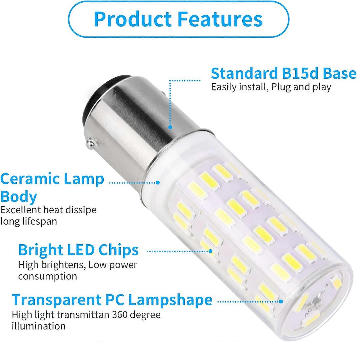 Ba15d 5W LED Bulb AC/DC 12V-24V, Bayonet Double Contact Light Bulb, 50W Equivalent Cool White ...