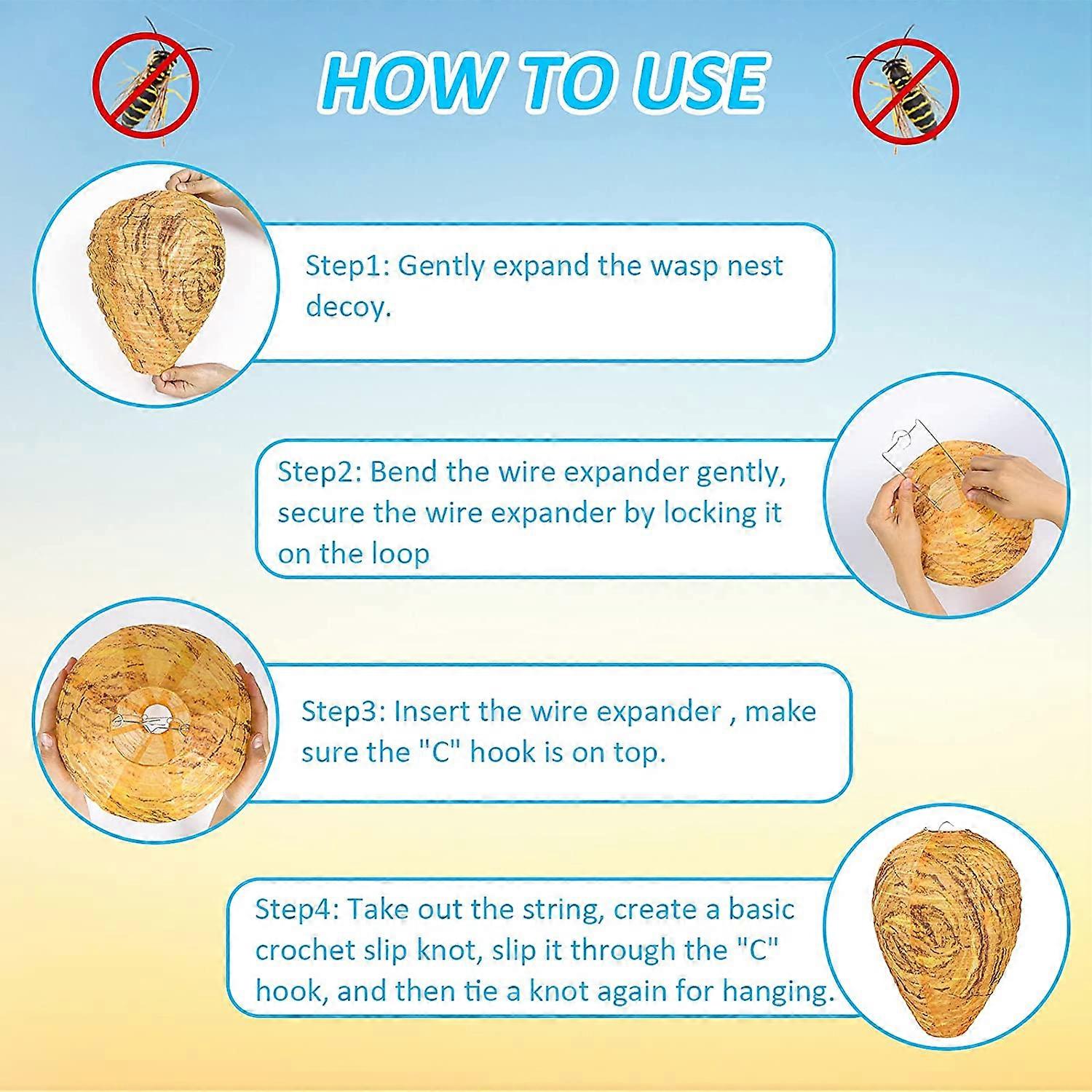 Waterproof Fake Wasp Nest Bait Wasp Trap Suspension Bee Stop and Wasp ...