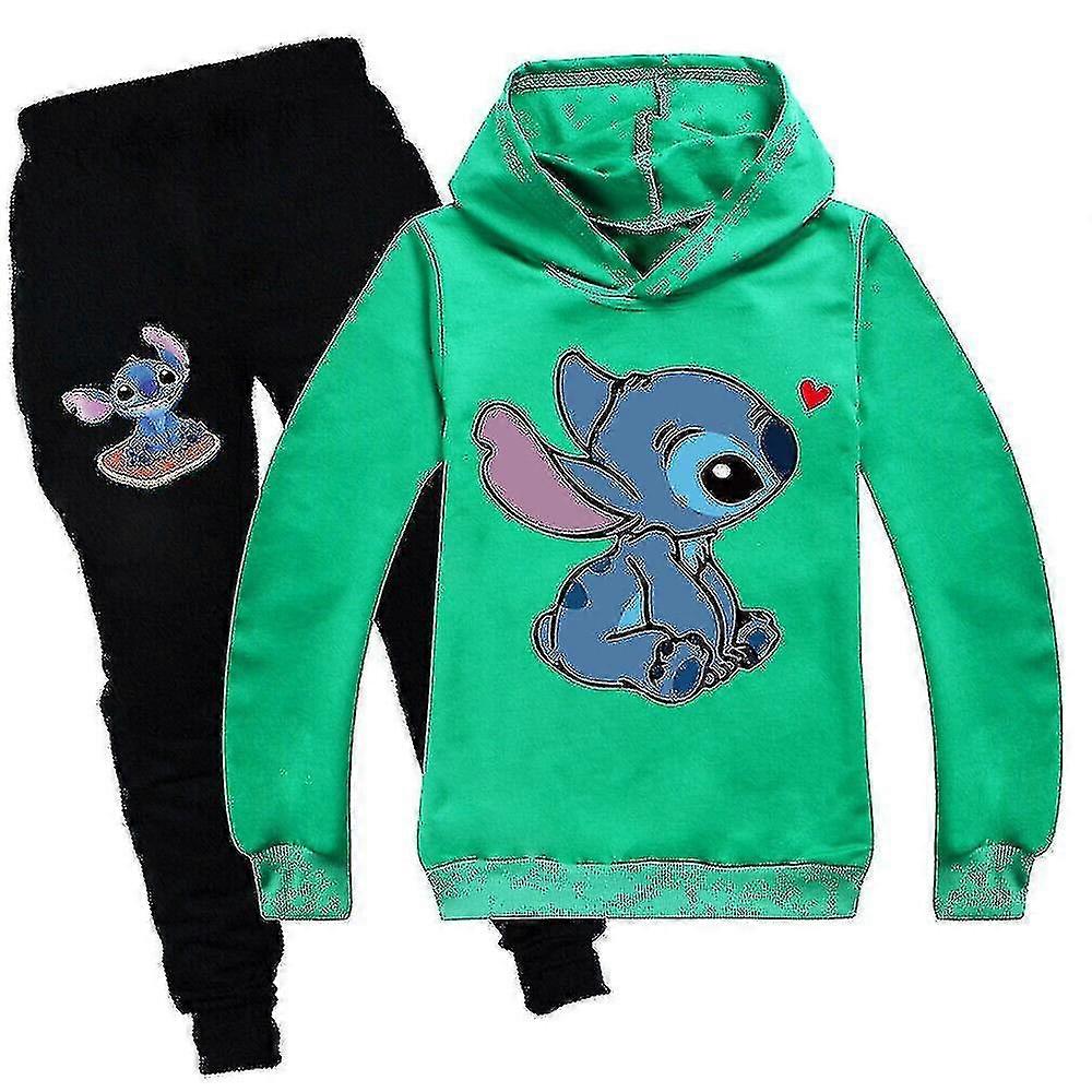 Lilo Stitch Tracksuit 2pcs Hooded Top Hoodie Pants Outfit Set Sportwear ...