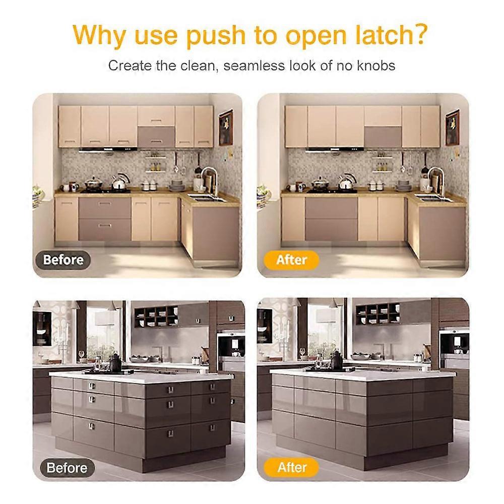 Push Latches for Cabinets 6 Pack Push to Open Cabinet Hardware Push ...