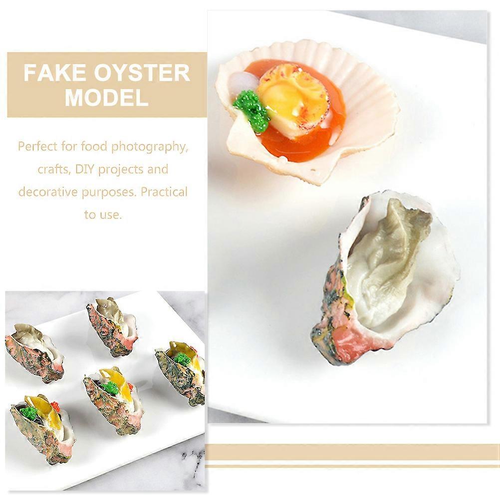 8 pcs Artificial Oysters Model Fake Seafood Model Lifelike Seafood Prop ...
