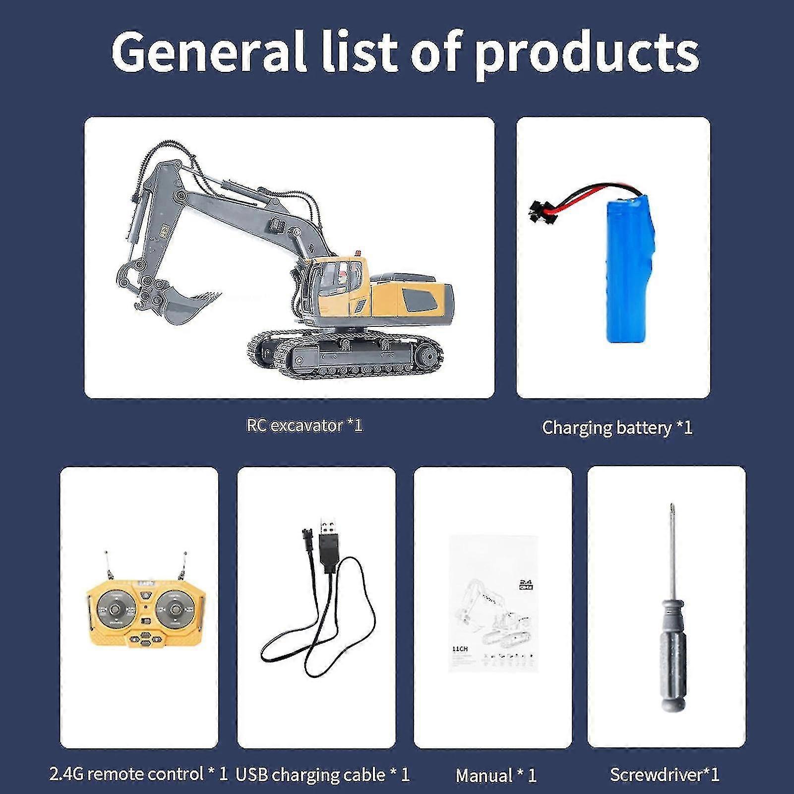 Rc Excavator/bulldozer 1/20 2.4ghz 11ch Rc Construction Truck Engineering Vehicles Educational ...