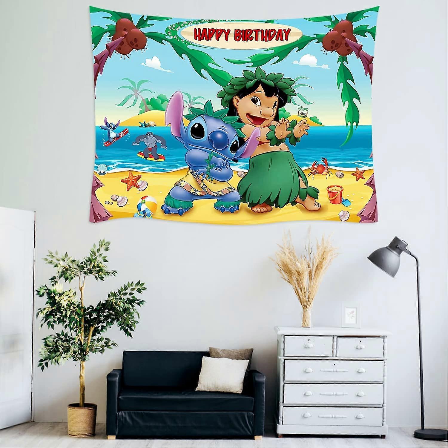 Stitch&Lilo Birthday Party Supplies Backdrop, Kawaii Ohana Stitch ...