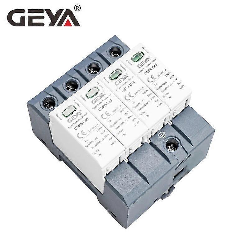 GEYA GSP9 4Pole Surge Protector 20KA-40KA SPD AC275V AC385V 400V 440V SPD House Surge Protector ...