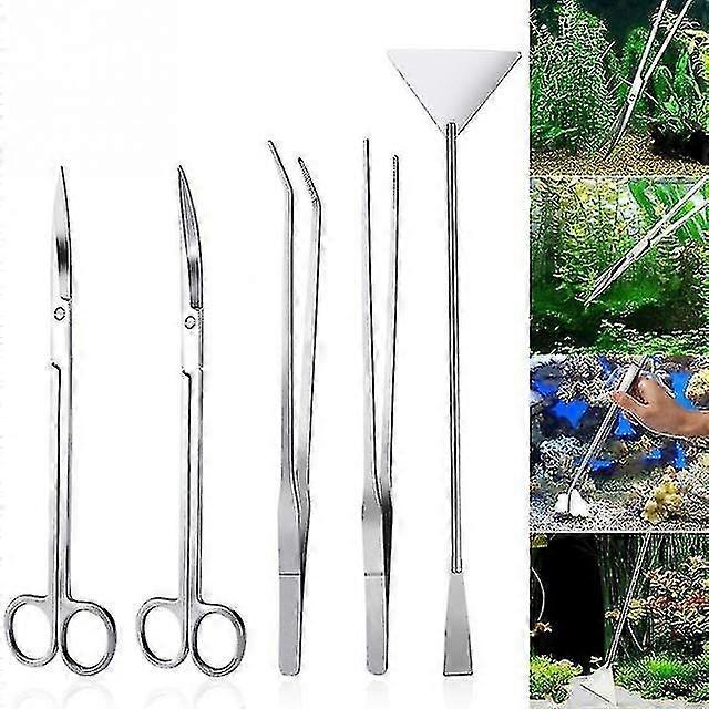 Aquarium Tools Kit, 5 In 1 Anti-rust Aquatic Plant Tool Stainless Steel ...