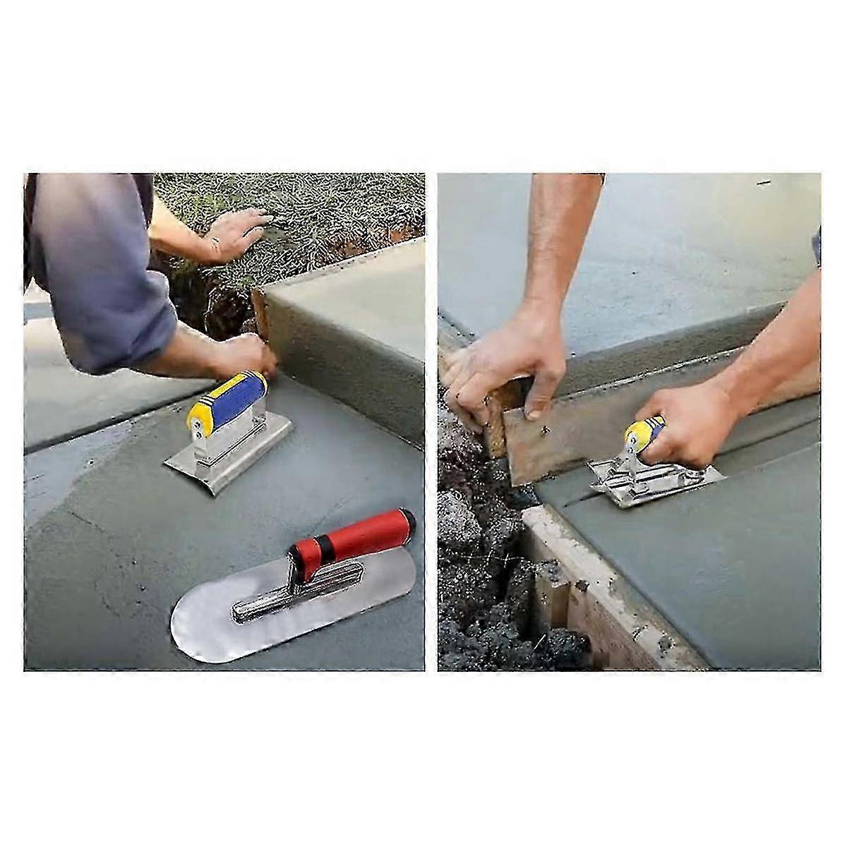 Stainless Steel Trowel Concrete Edger and Groover Tools Set Stucco Cement Finishing Kit Masonry ...