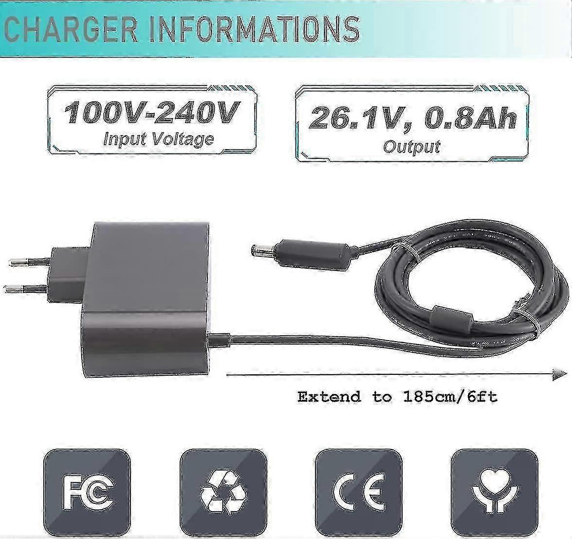 Charger For Dyson V6 V7 V8 Dc58 Dc59 Dc61 Dc62 Sv03 Sv04 Sv05 Sv06 Sv07 ...