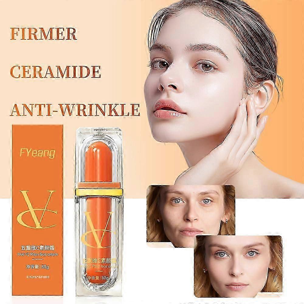 Makeup Cream, Multi-Vc Natural Makeup Cream, Five Vitamin C Tone Up Cream For Face, Five Vitamin ...