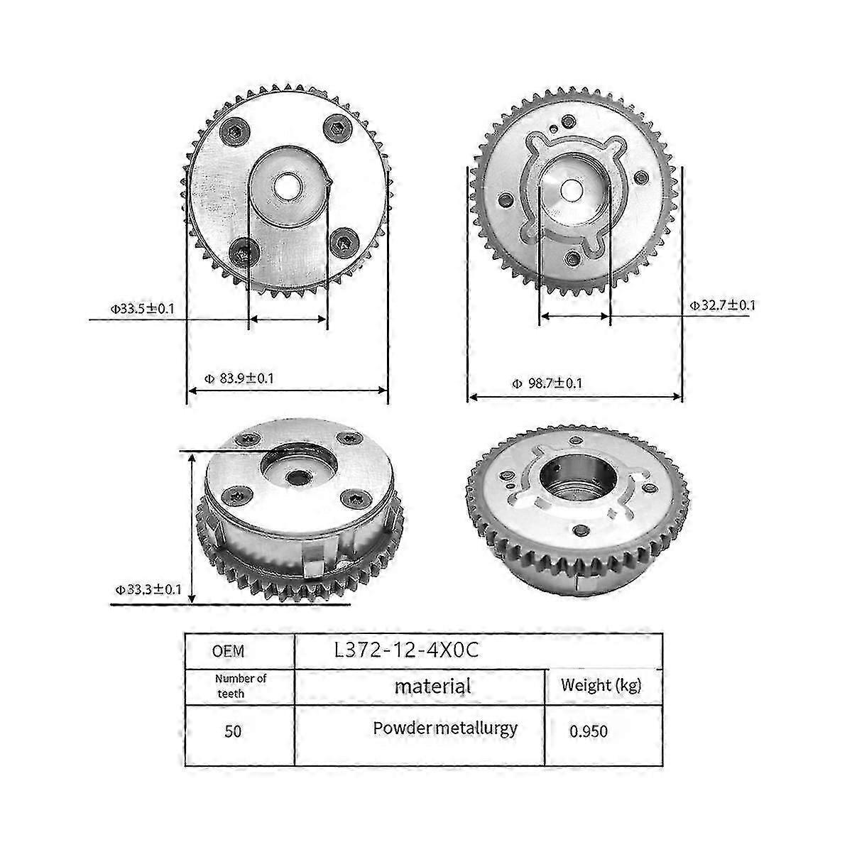 Variable Valve Timing Actuator Camshaft Sprocket VVT for 5 6 2.3L Non ...