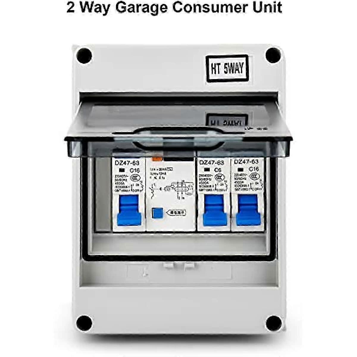 Weatherproof Fuse Box with 5-Way Circuit Breaker Mini Leakage ...