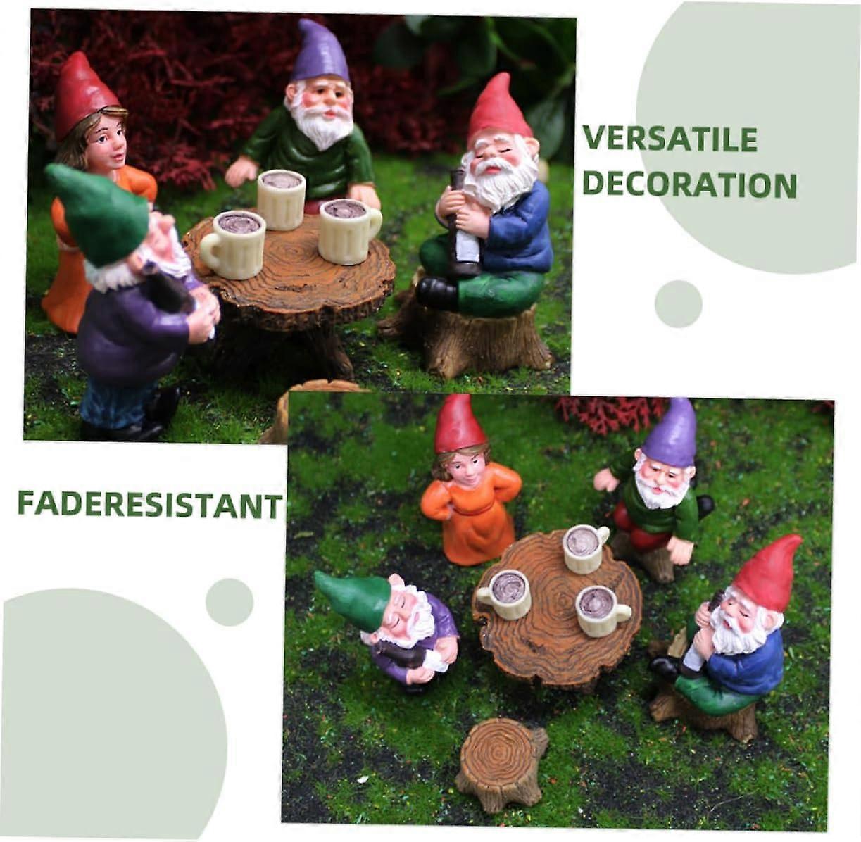 Gnome Garden Decorations Set, Miniature Elf Gnome Figures, Cheeky ...