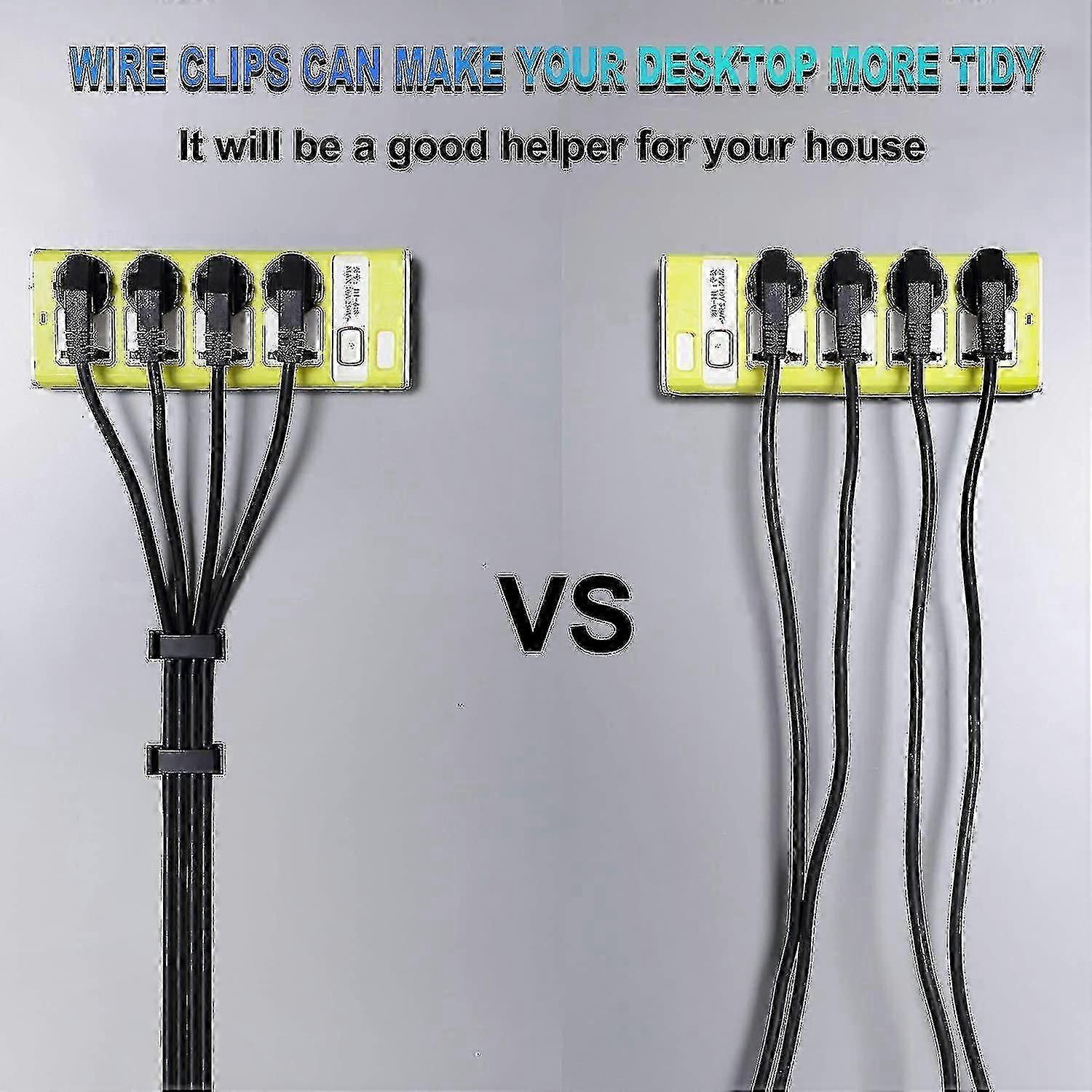 60-Pack Adhesive Wire Clips, Strong Acrylic Self-Stick Cable Management ...