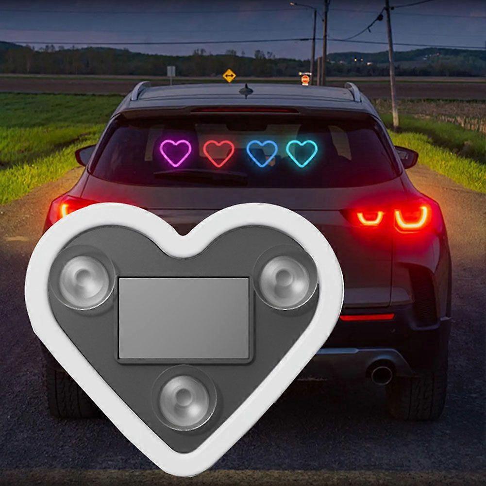 Solar-Powered Neon Lights Heart Shaped LED Sign Car Interior Atmosphere ...