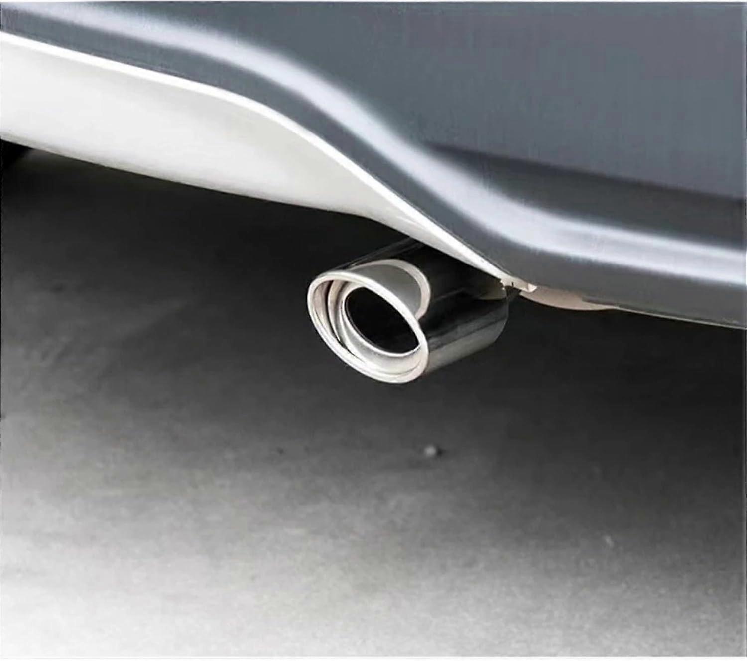 Universal 60mm Silver Car Exhaust Tip Stainless Steel Muffler Tail Pipe ...