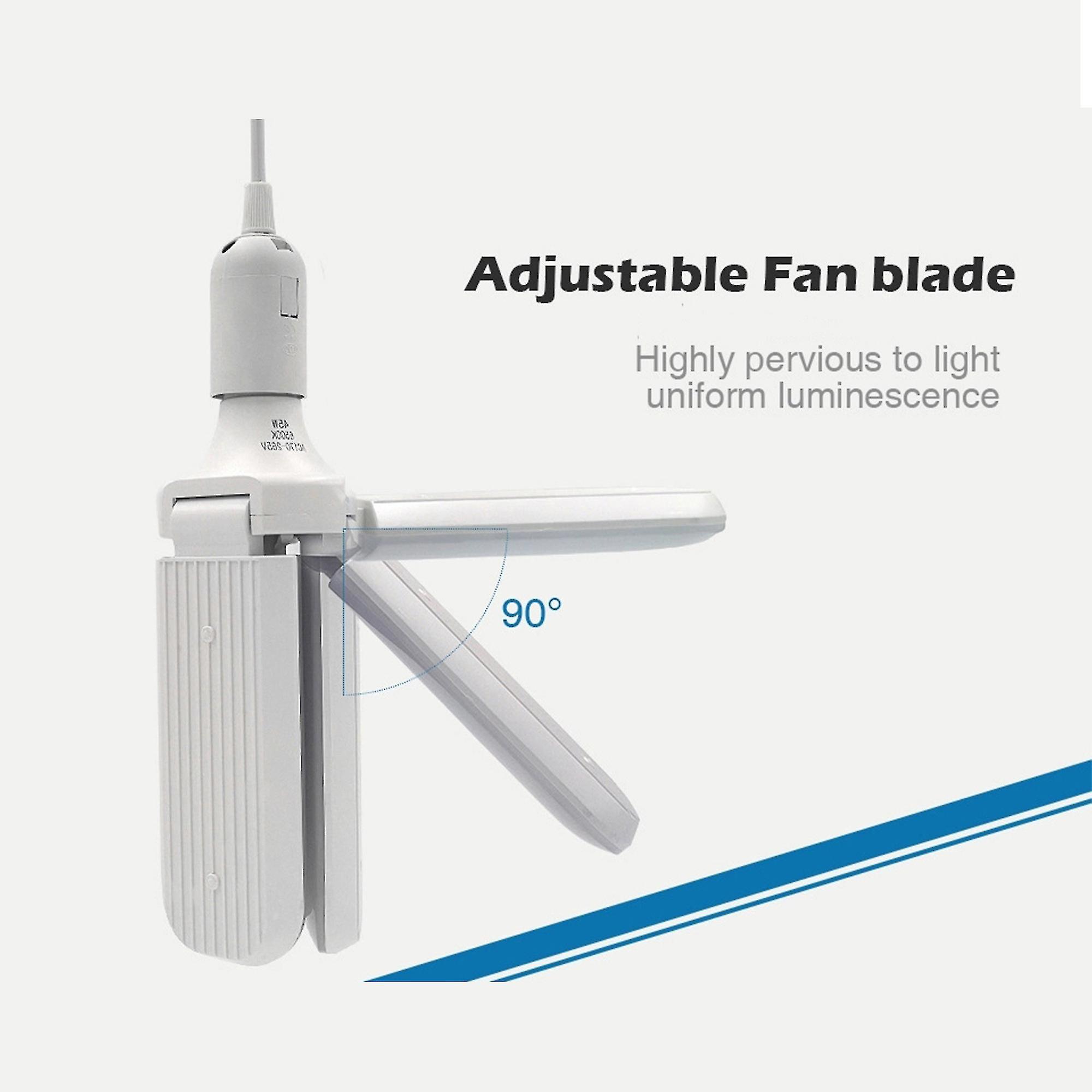60w/45w Fan Blade Led Bulb 4/3 Led Heads Foldable Garage Ceiling Lights ...