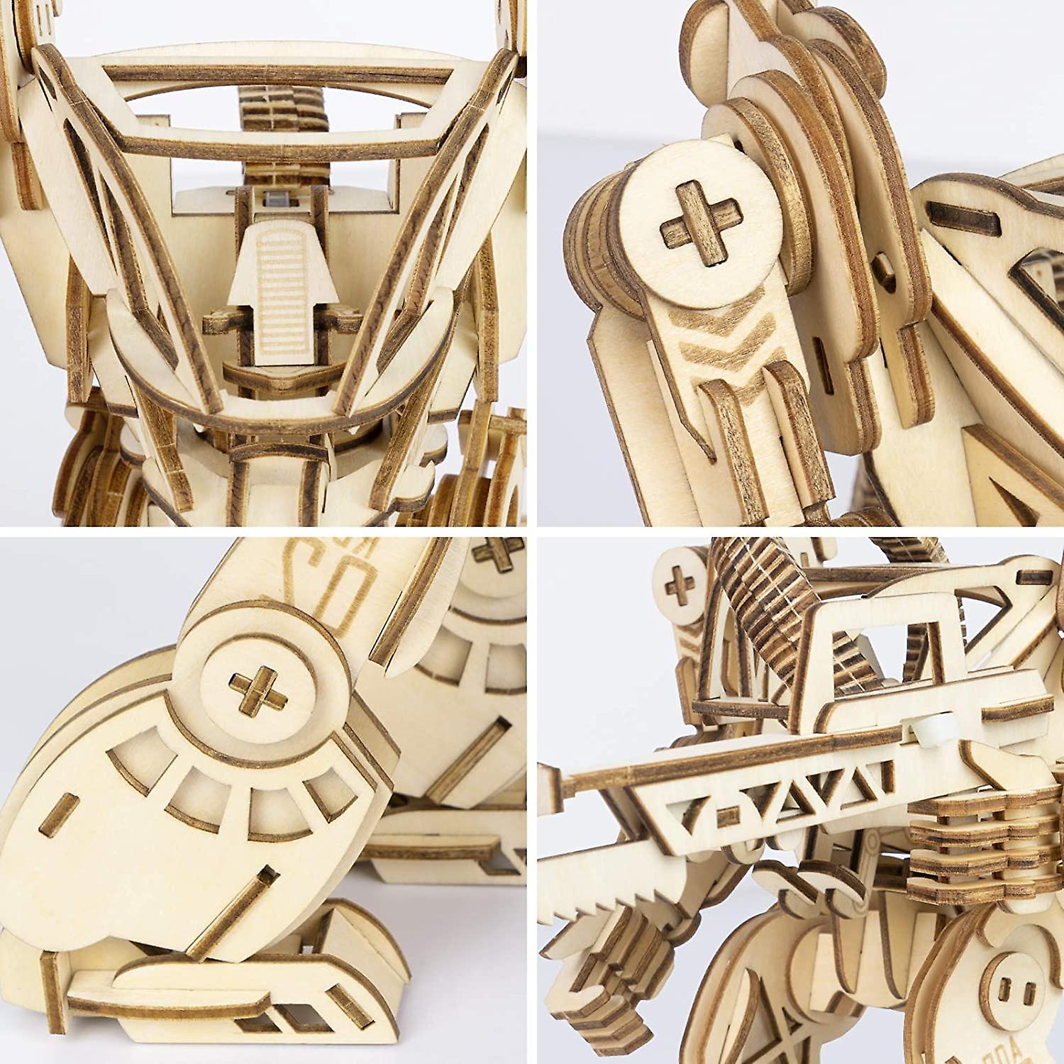 3d Wooden Puzzles For Adults, Robot Kit, Wood Cut Puzzles For Diy ...