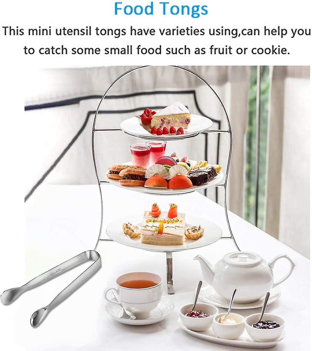 Stainless Steel Sugar Tongs Set, 6 Pieces Sugar Tongs, Candy Salad Ice ...
