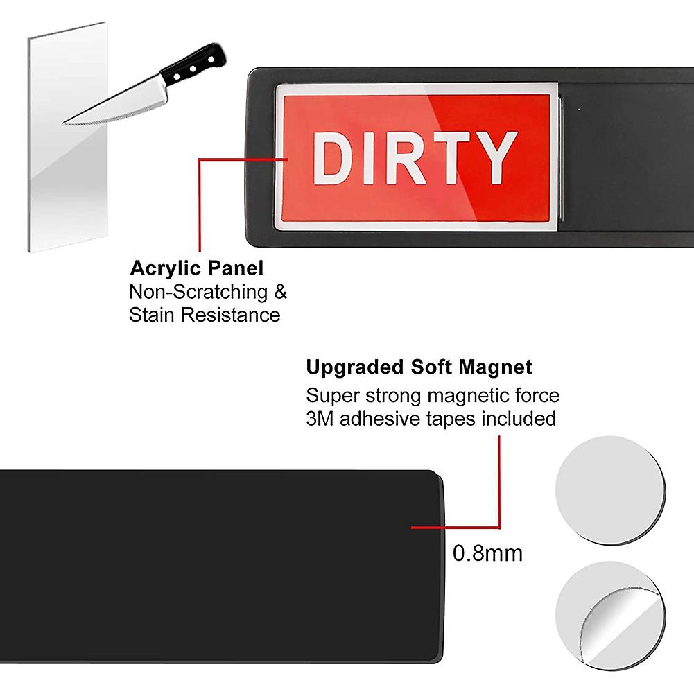 Clean Dirty Dishwasher Magnet - Easy To Read Non-scratch Magnetic ...