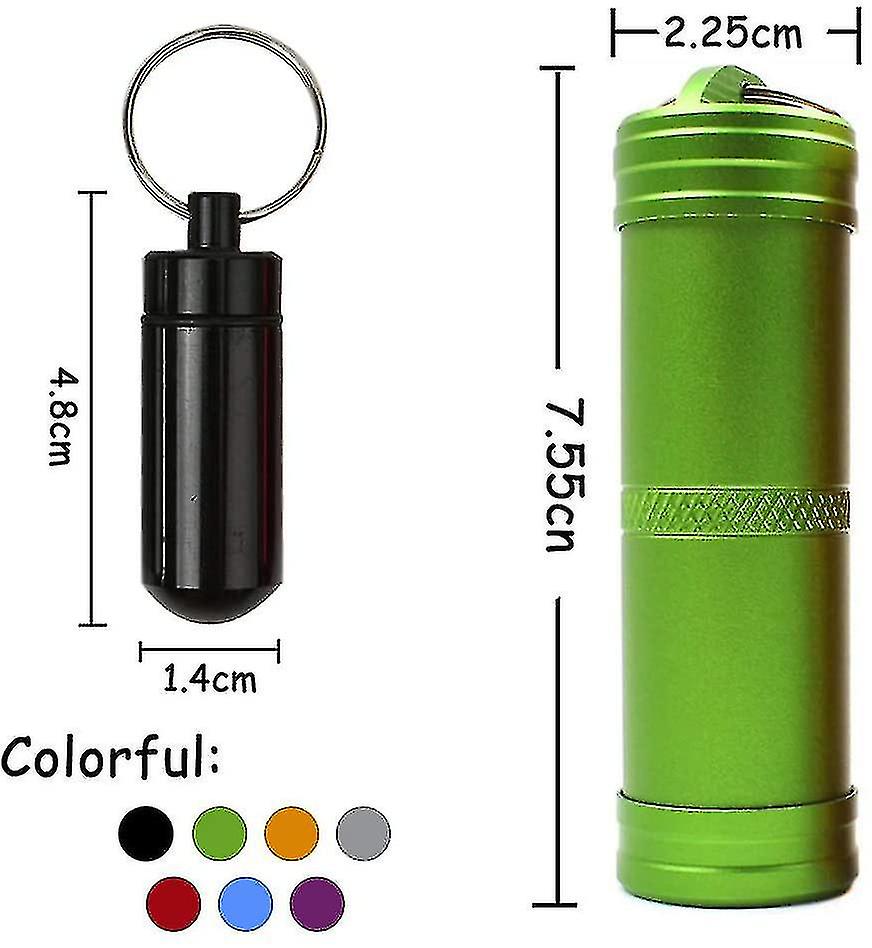 Waterproof Pill Bottle Aluminum, 8pcs Outdoor Capsule Keychain ...