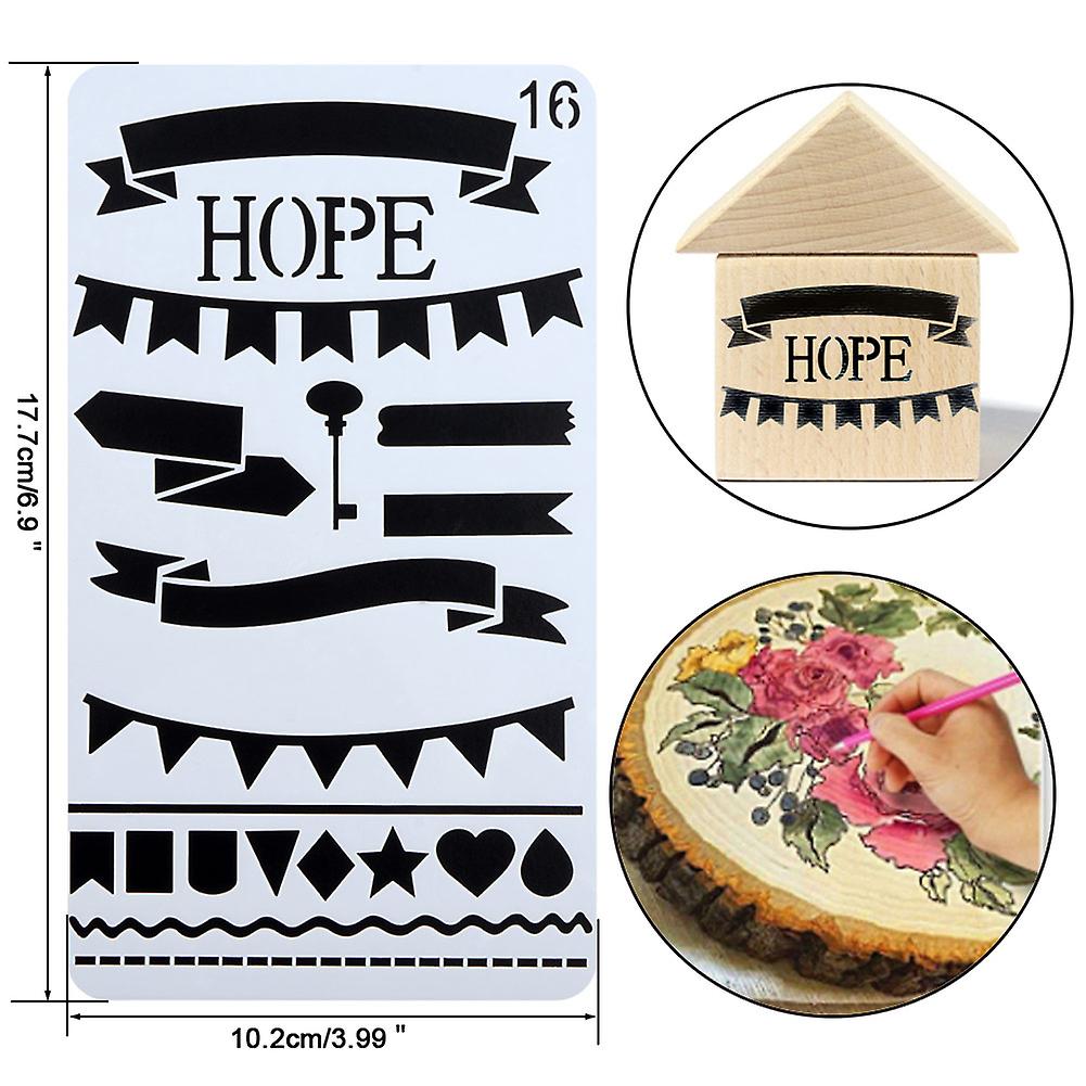 Journal Stencil Set Plastic Planner DIY Drawing Template Diary 12 Pcs ...