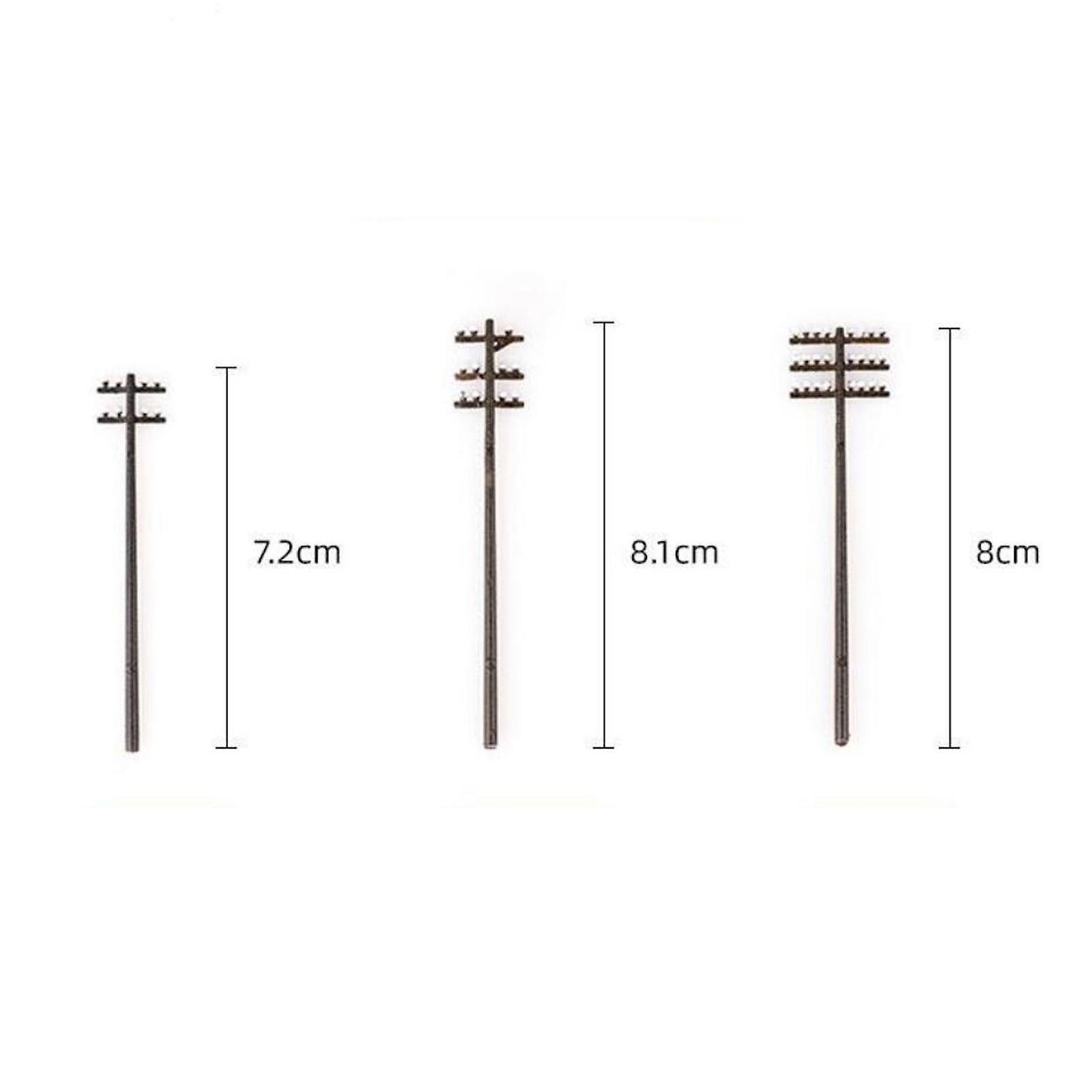 1/100 HO Scale Telephone Poles for Model Train Park Street Scenery ...