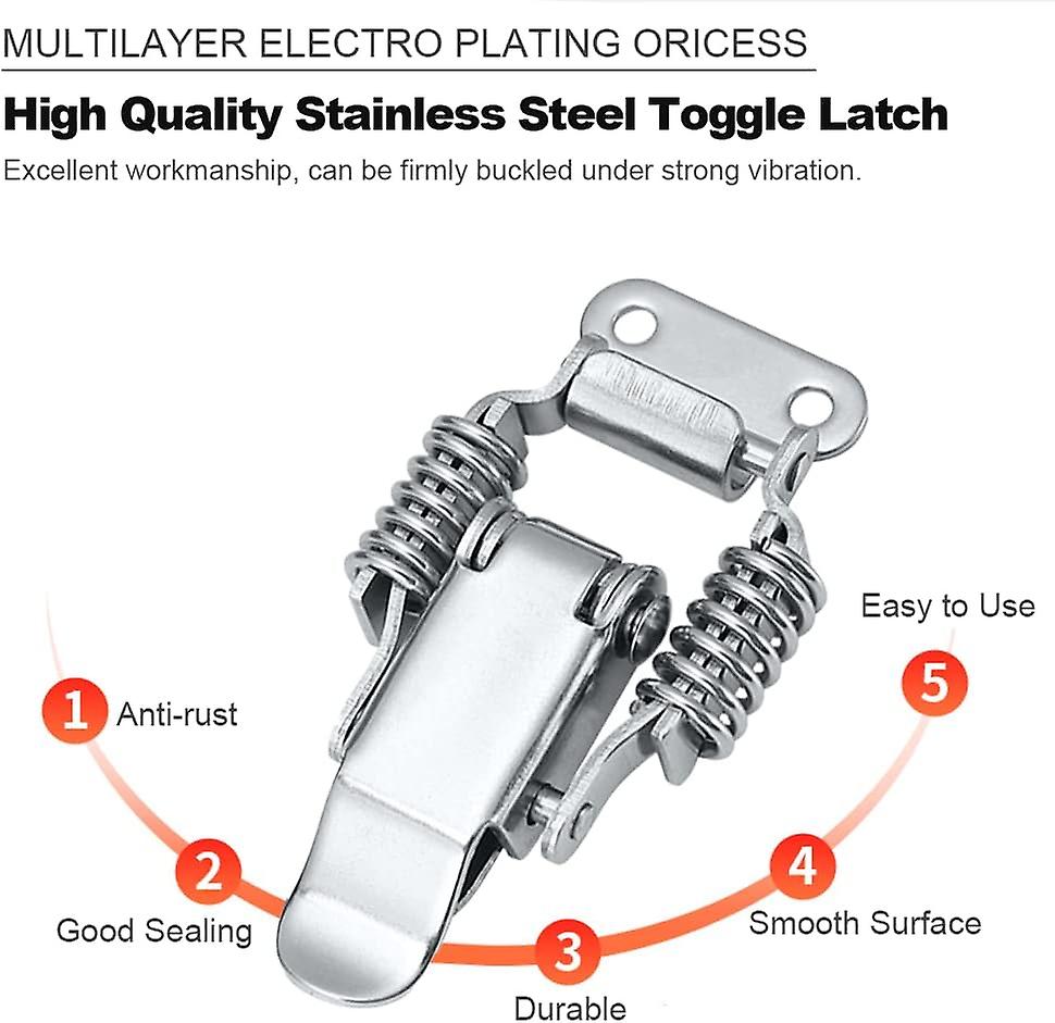 4 Pcs Stainless Steel Spring Lever Latch Tension Latch Toggle Tension ...