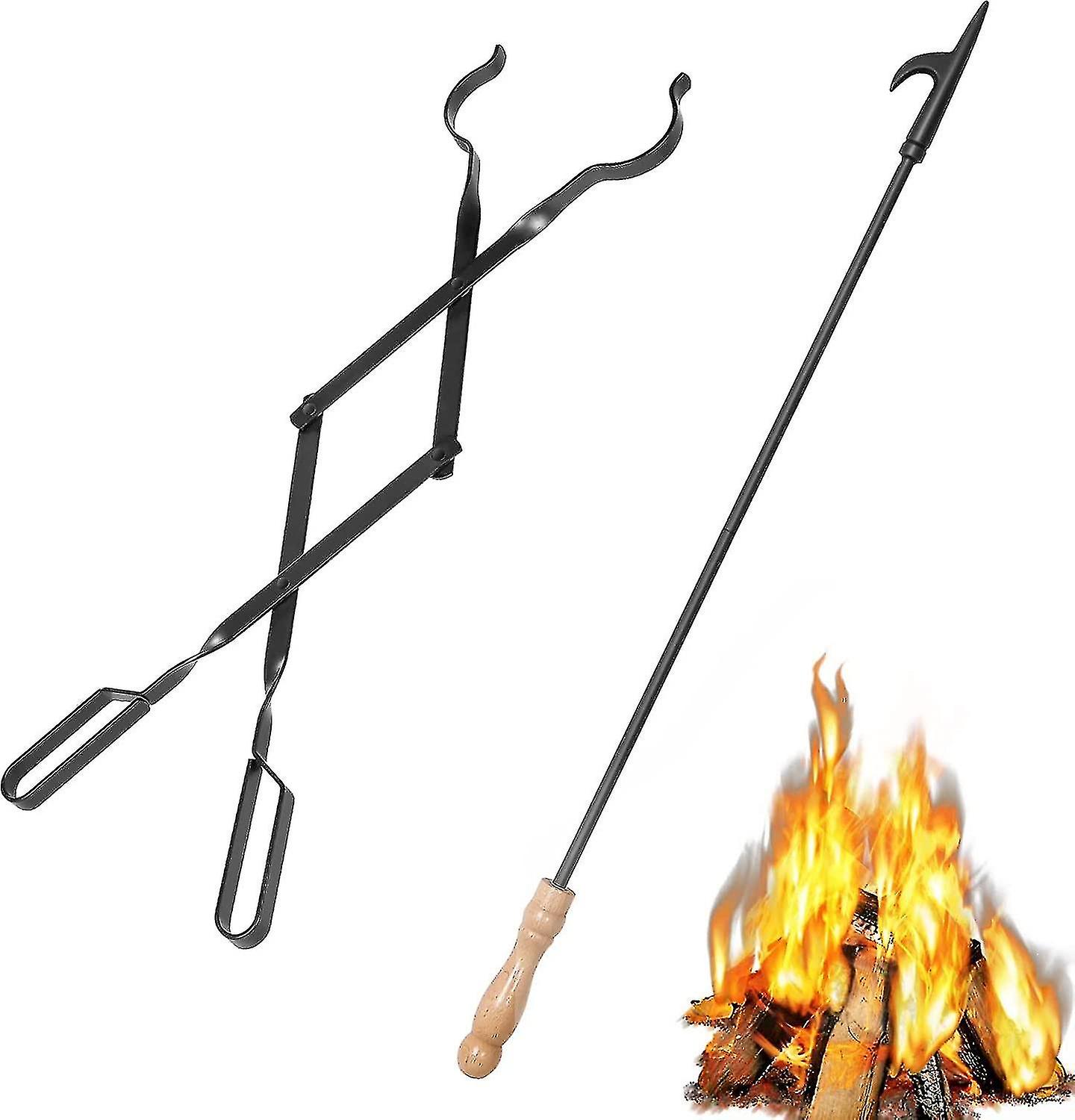 Fireplace Tools Sets,fire Pit Fire Tongs Fire Companion Set Fireplace ...