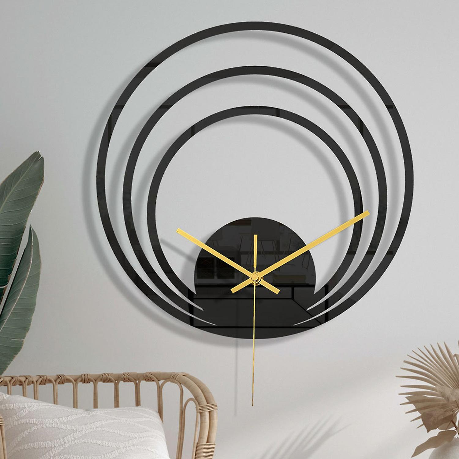 Wall Clock Eye-catching Decorative Acrylic Large Modern 3D Geometric ...