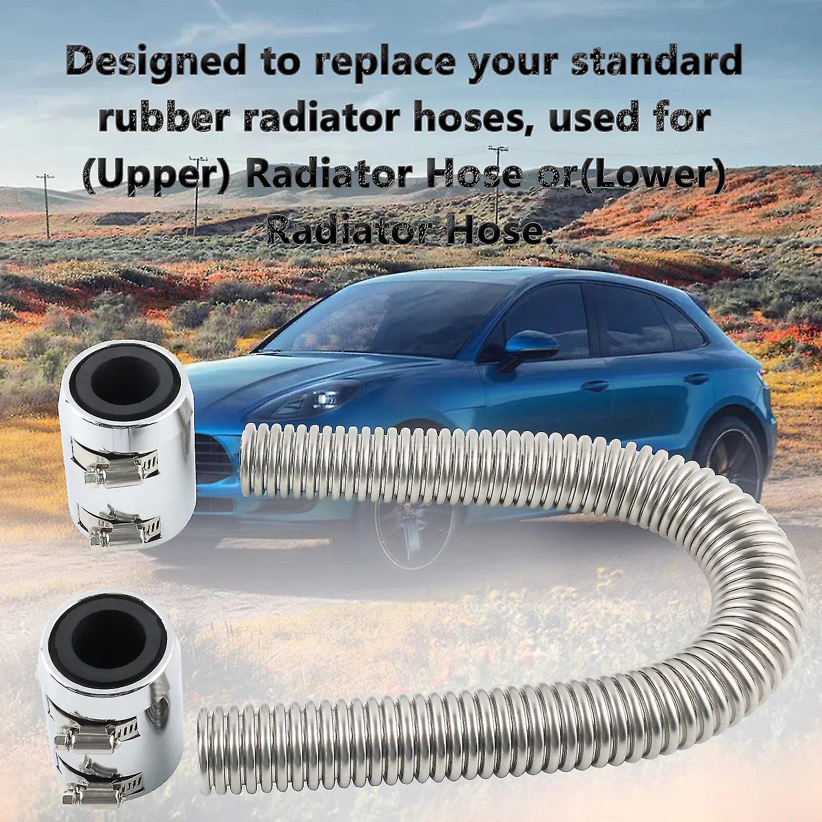 24 (61cm) Stainless Steel Radiator Hose Flexible Coolant Water Hose Kit ...