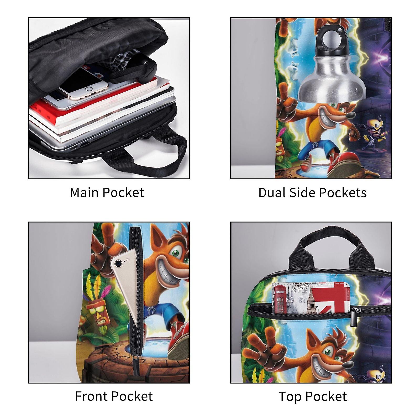 k533 Crash Bandicoot Cartoon Backpack Daypack for Travel Anime Bag ...