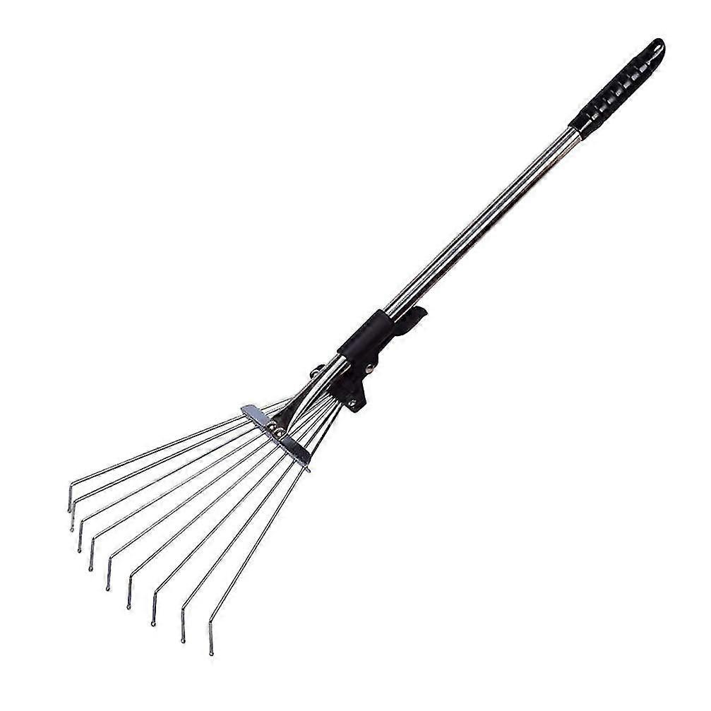 2024 Garden Leaf Rake Metal Adjustable Garden Rake Extendable Weed Rake ...