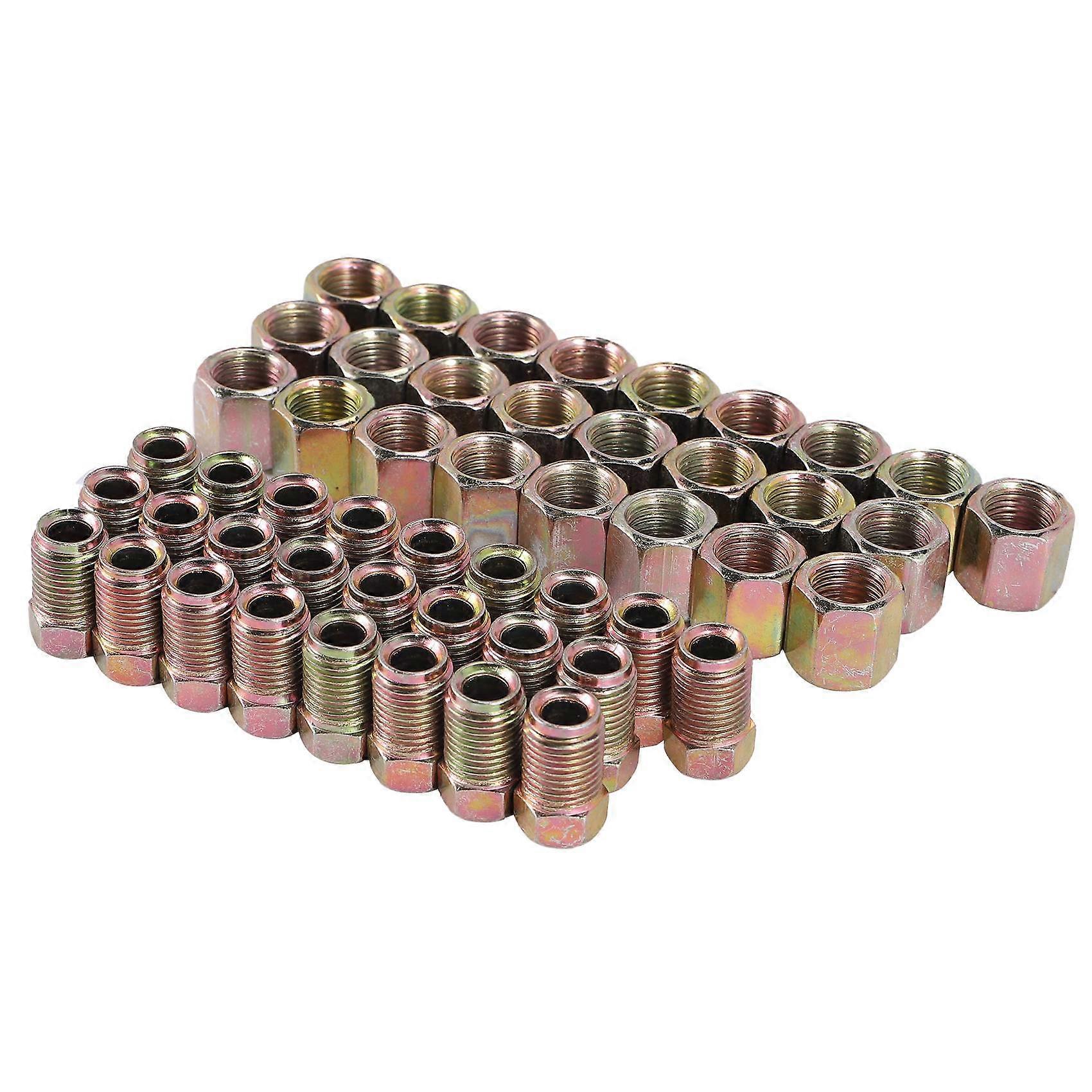 50Pcs Male / Female End Brake Pipe Screw Nuts M10 x 1mm 3/16Inch OD ...