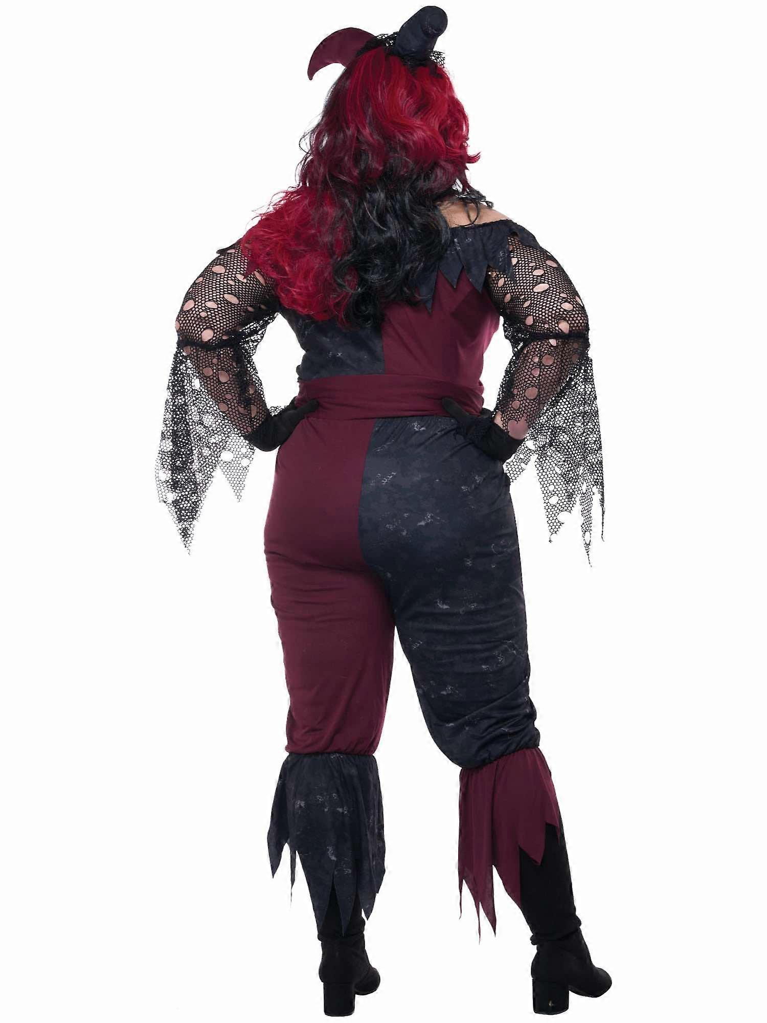 Psycho Jester Evil Horror Clown Halloween Adult Womens Costume Plus ...