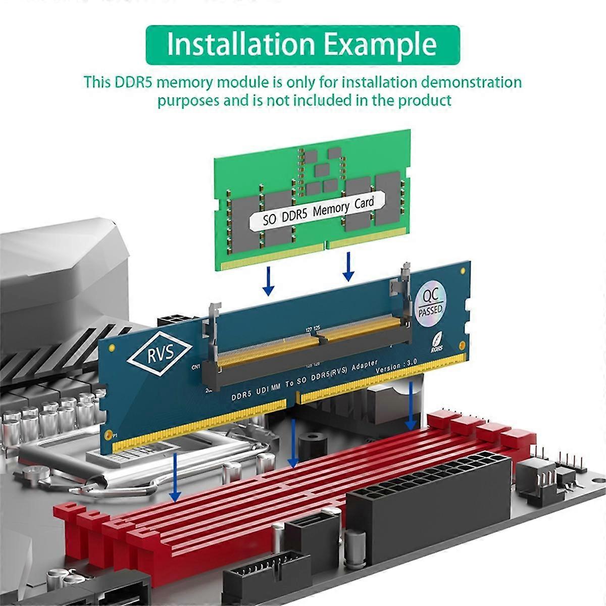 Laptop DDR5 RAM to SO DDR5 U-DIMM Desktop Adapter Card, Memory Tester ...