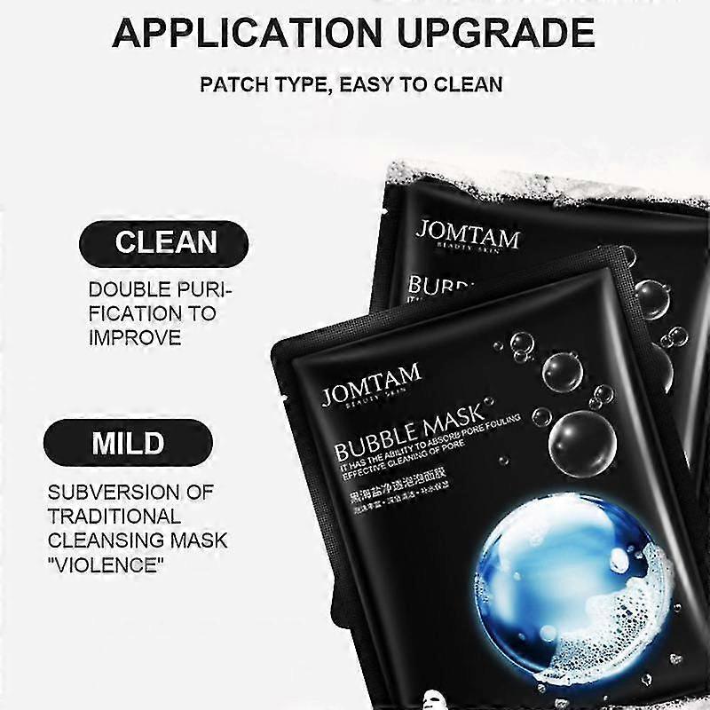 10pcs Oxygen Bubble Mask Black Sea Salt Moisturizing Bubble Facial Mask ...