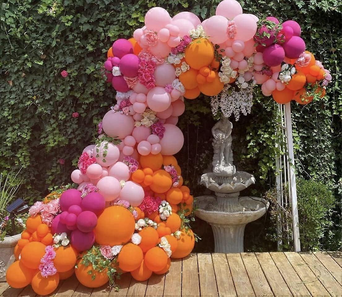 Hete roze oranje ballon Garland Arch Kit, 158 stuks roze oranje en ...