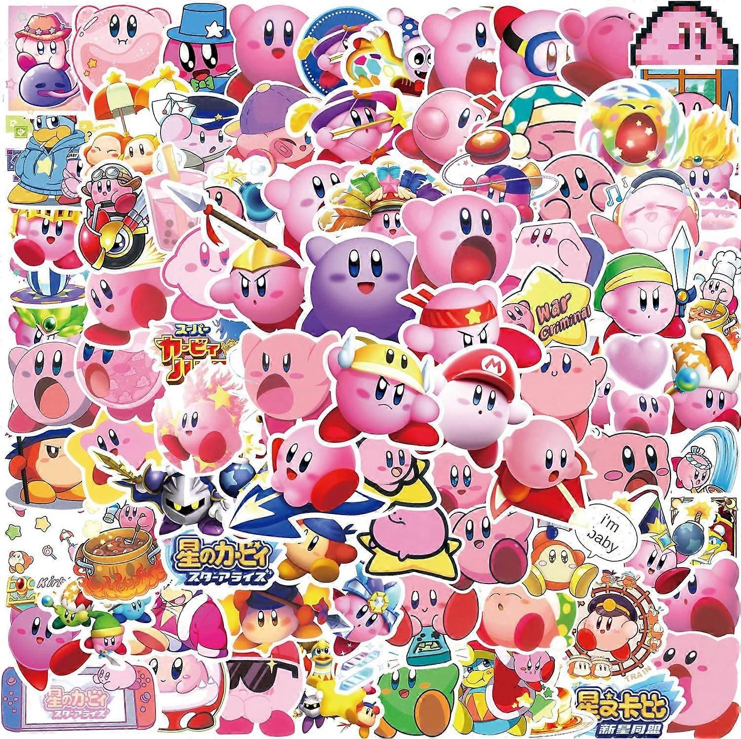 100 Pcs Kirby Laptop Sticker Waterproof Vinyl Stickers Car Sticker ...