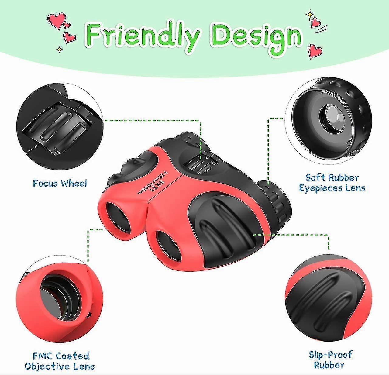 Kompakt kikare för barn 3-12 år gammal flicka leksaker födelsedag ...