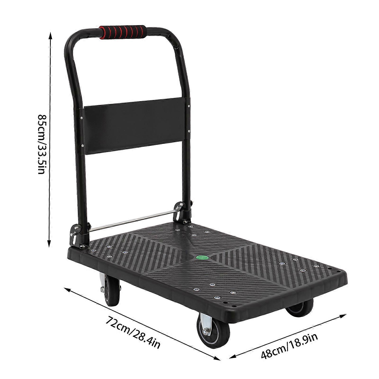 85CM Hand Pulled Trolley olding Flat Moving Trolley With Silent Wheels ...