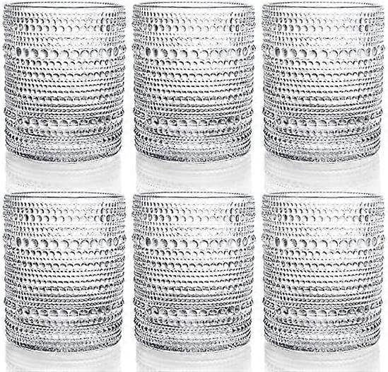 Set of 6 Romantic Hobnail Drinking Glasses,Mini Rock Glasses Vintage ...