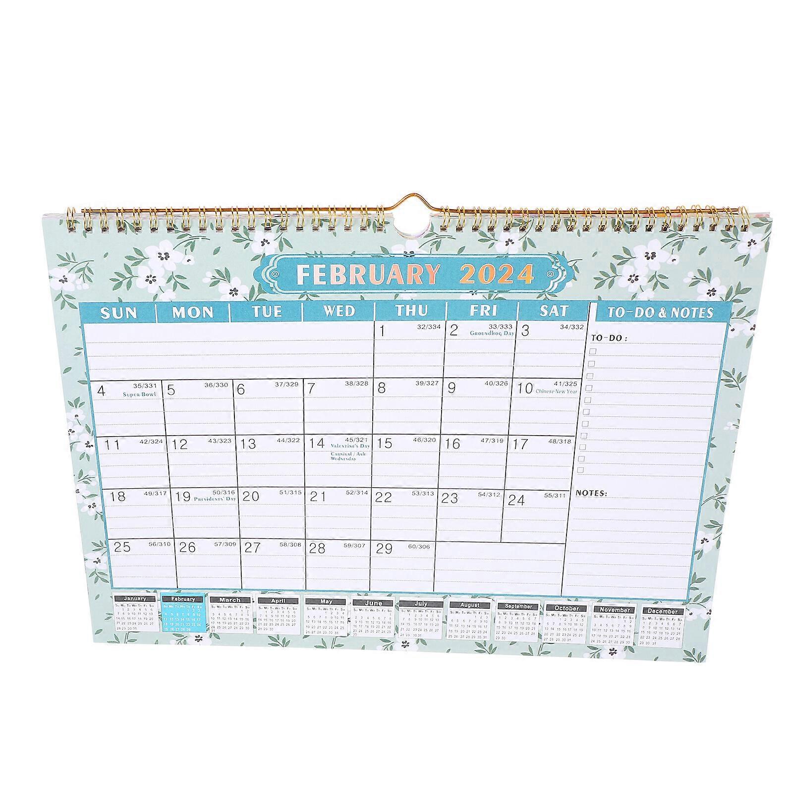 Monthly Wall Calendar Holiday Planning Calendar English Daily Calendar ...