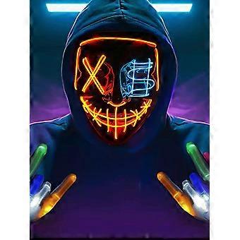 2023 new design purge mask cosplay famous movie mask glowing LED neon ...